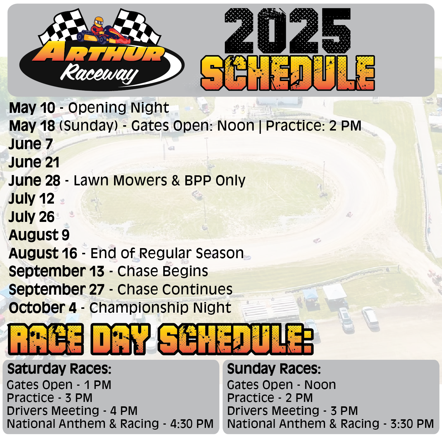 Race Dates – Arthur Raceway
